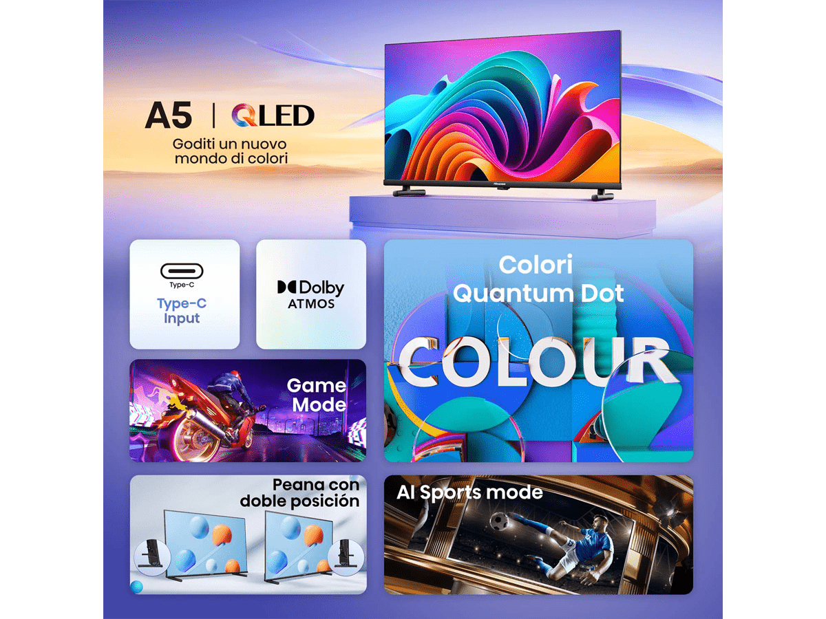 Hisense QLED Smart TV 40A5NQ Quantum Dot Colour, 40 Pulgadas