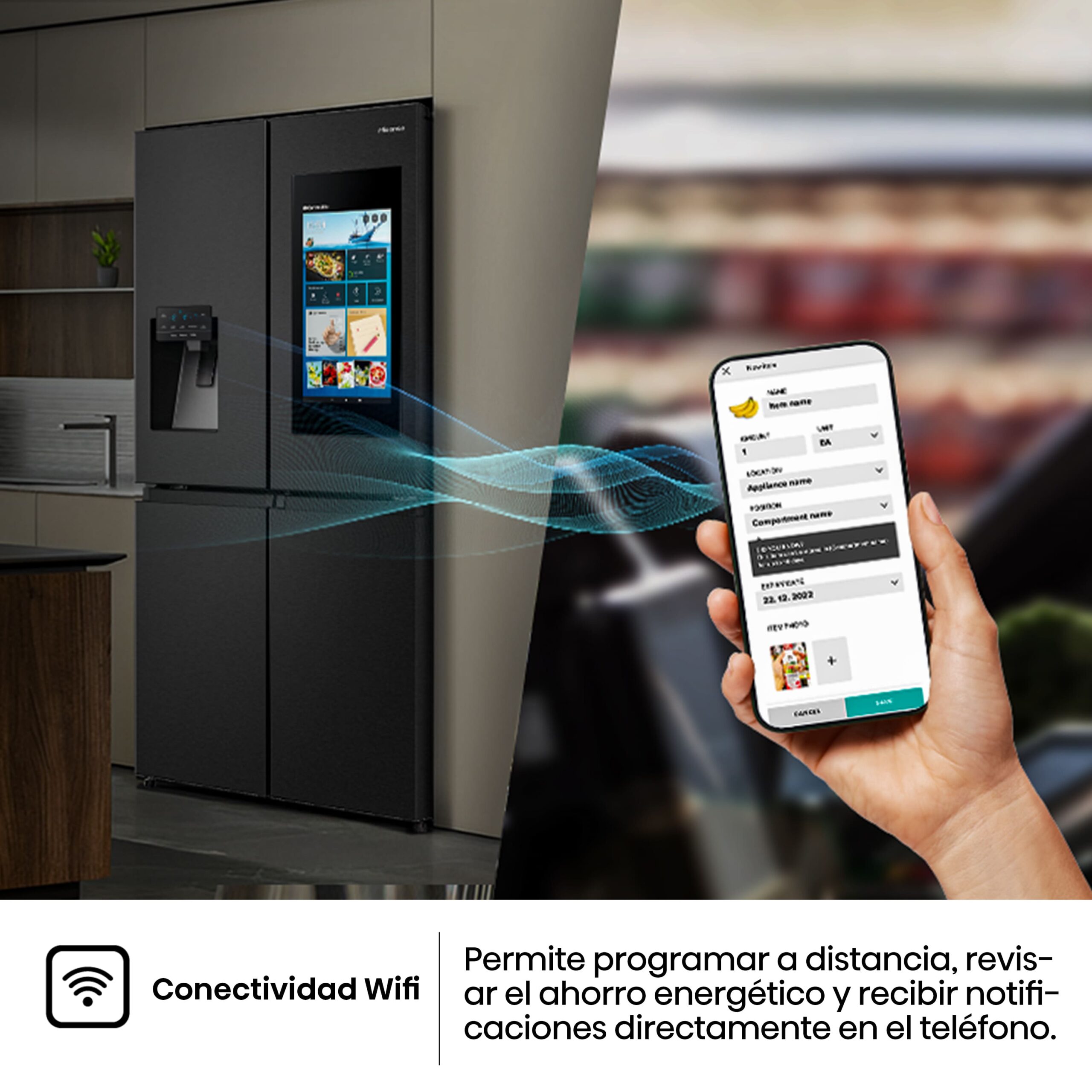 Hisense RQ760N4IFE - Frigorífico Americano 4 Puertas, Clase E