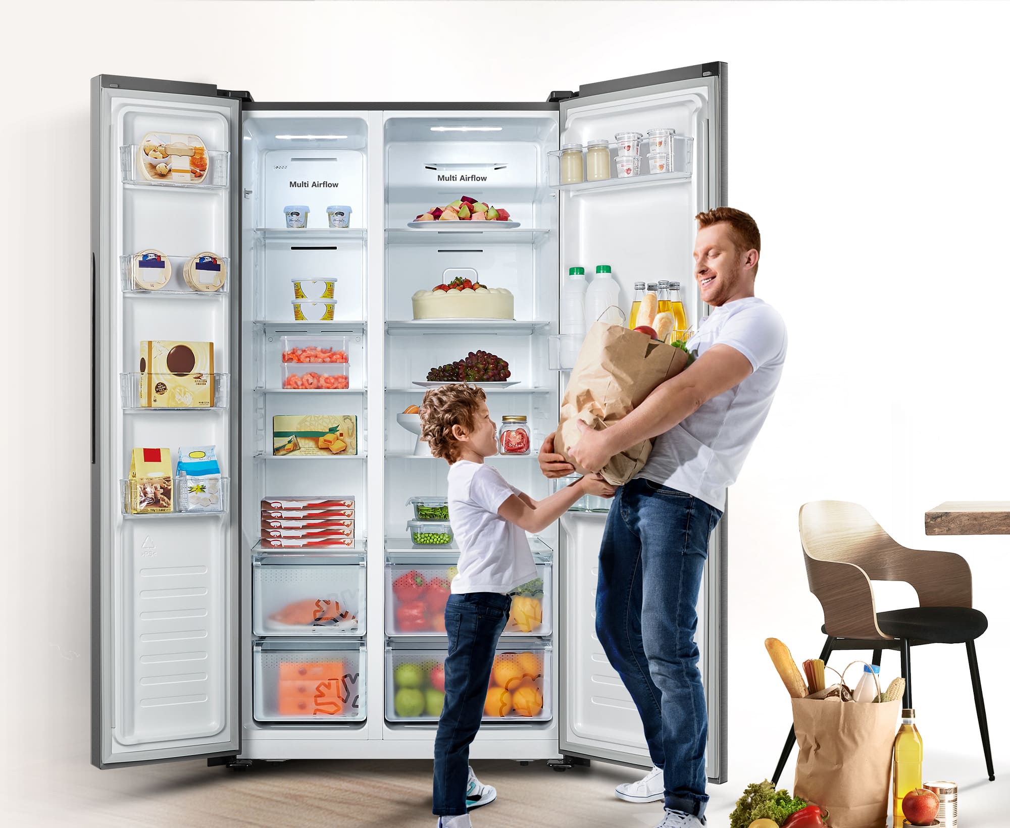 Hisense RS677N4ACC - Frigorífico Americano Side By Side, Clase C, 519L