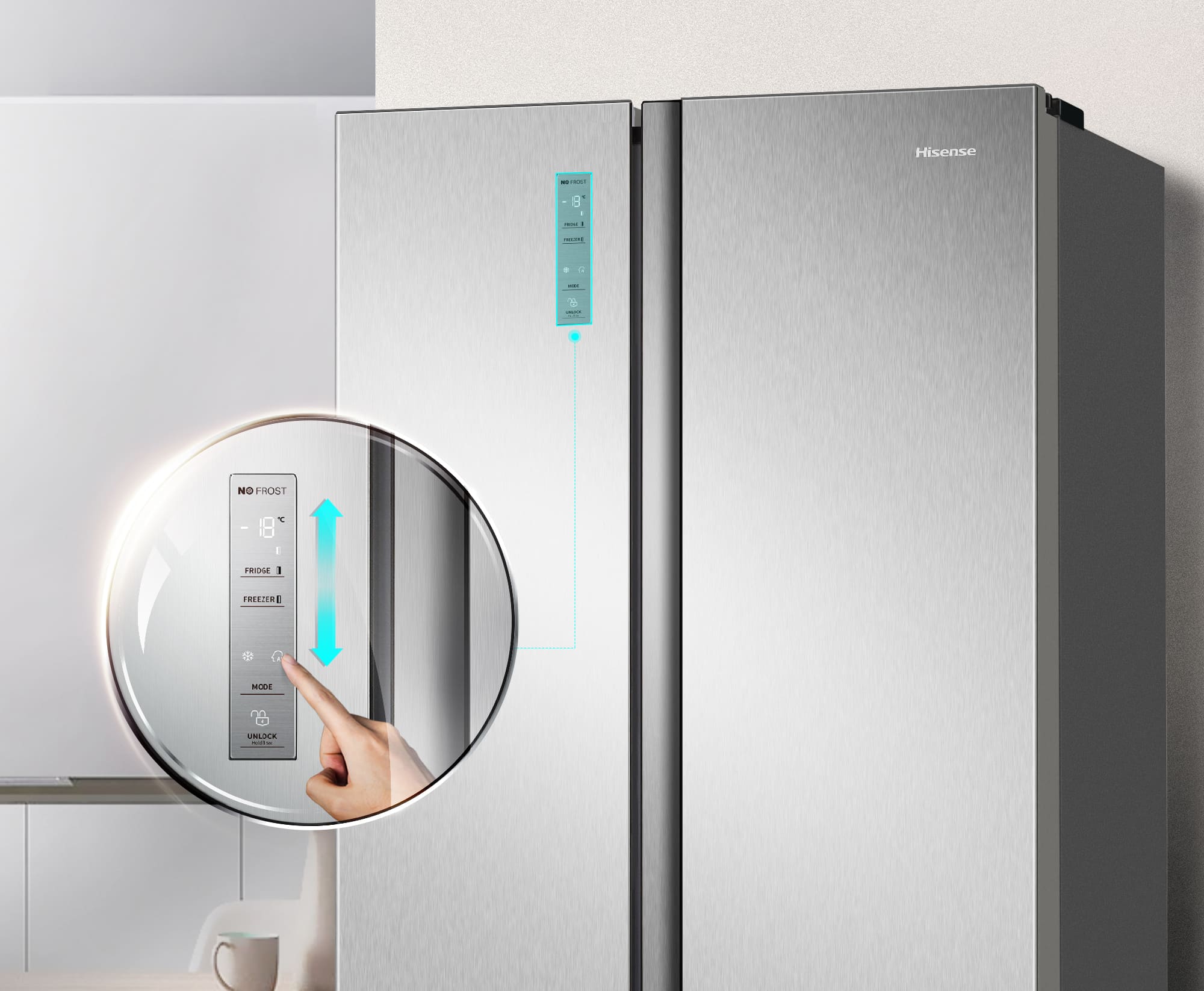 Hisense RS677N4ACC - Frigorífico Americano Side By Side, Clase C, 519L